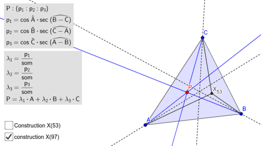 X(97) Isogonal conjugate of X(53) – GeoGebra