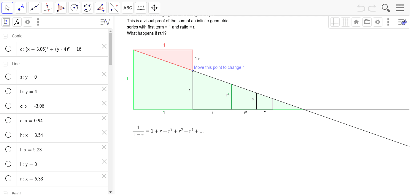 Infinite Geometric Series – GeoGebra