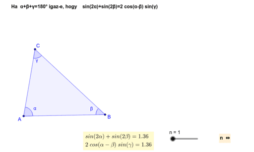 Trigonometrikus azonosságok – GeoGebra
