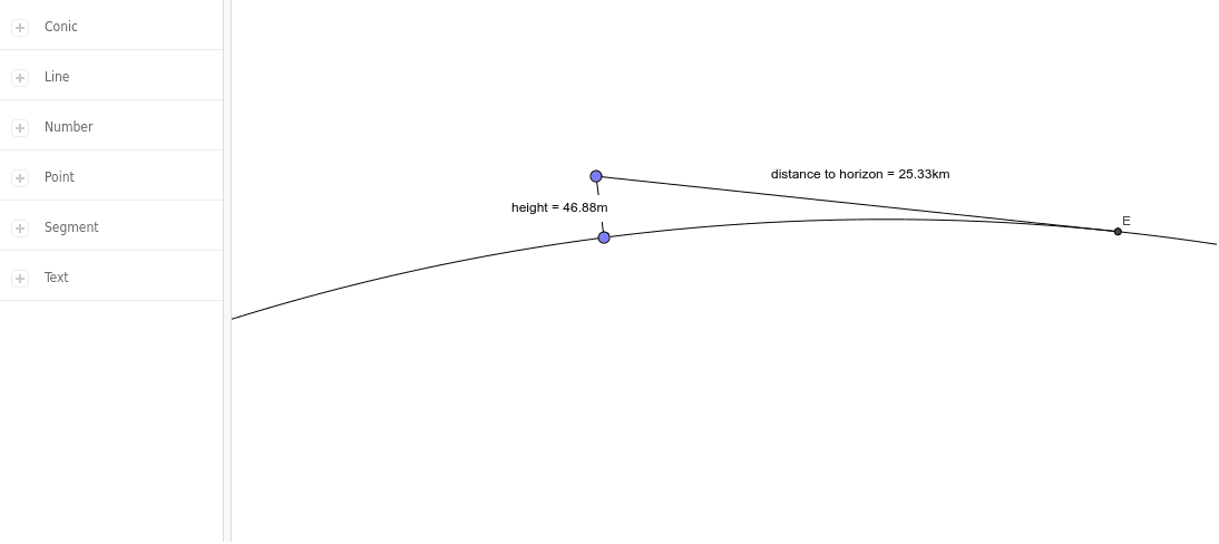 Distance to Horizon - new and improved – GeoGebra