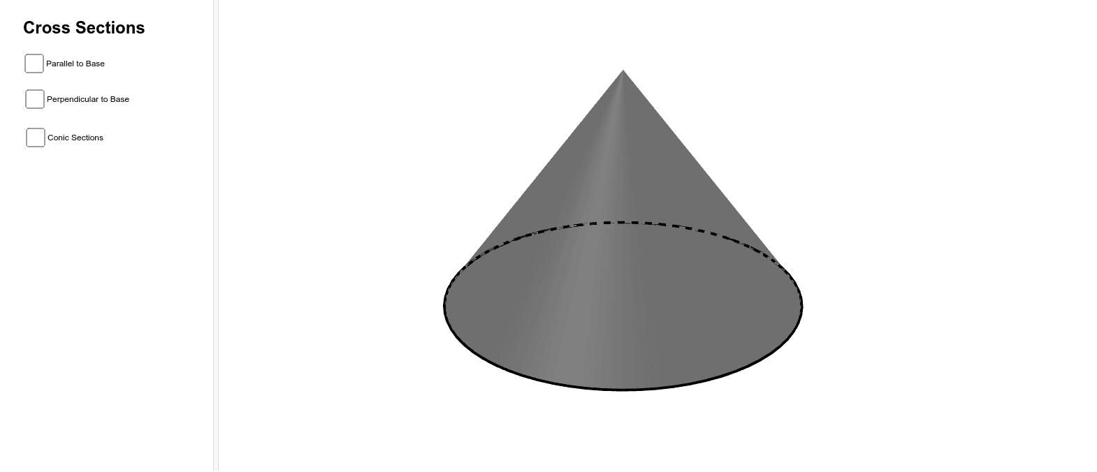 Cross Sections of a Cone – GeoGebra