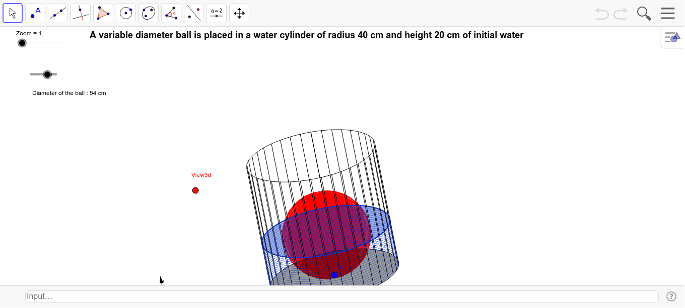 A ball in a cylinder – GeoGebra