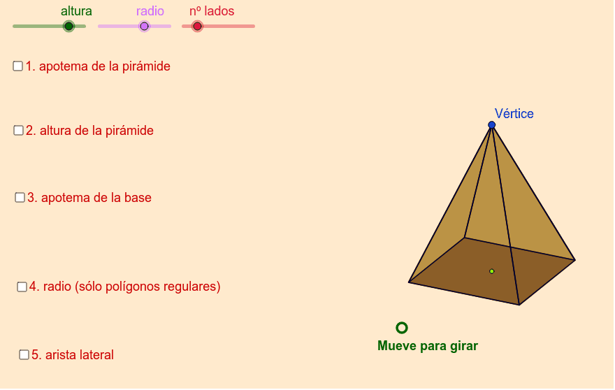 Elementos de una pirámide – GeoGebra