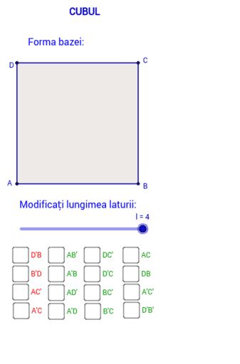 Cubul – GeoGebra