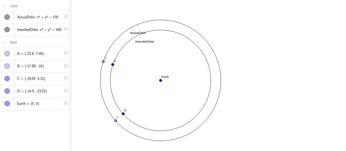 Satellite Orbit – GeoGebra