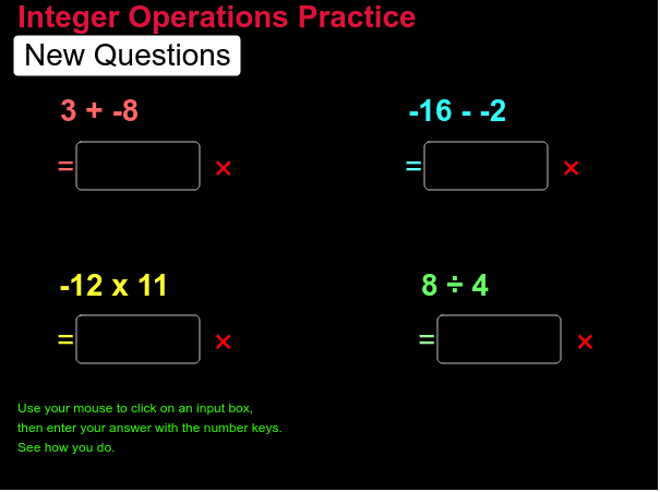 Integer Practice