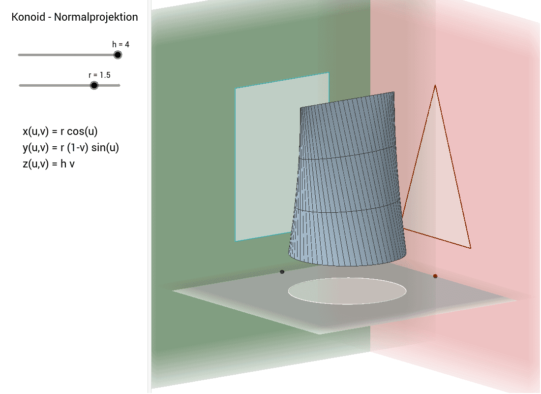 Konoid-Normalprojektion – GeoGebra