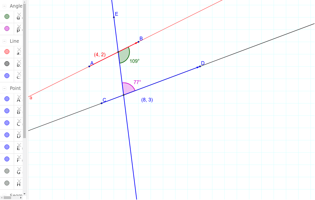 Euclid's Fifth Postulate – GeoGebra