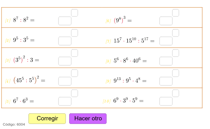 Potencias de números naturales. Aplica las propiedades – GeoGebra