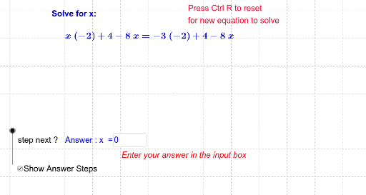 Distributive Property Random Equation Generator – GeoGebra