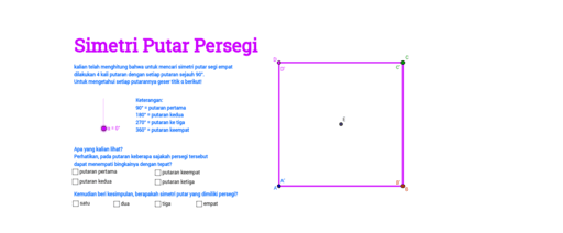 Simetri putar persegi – GeoGebra