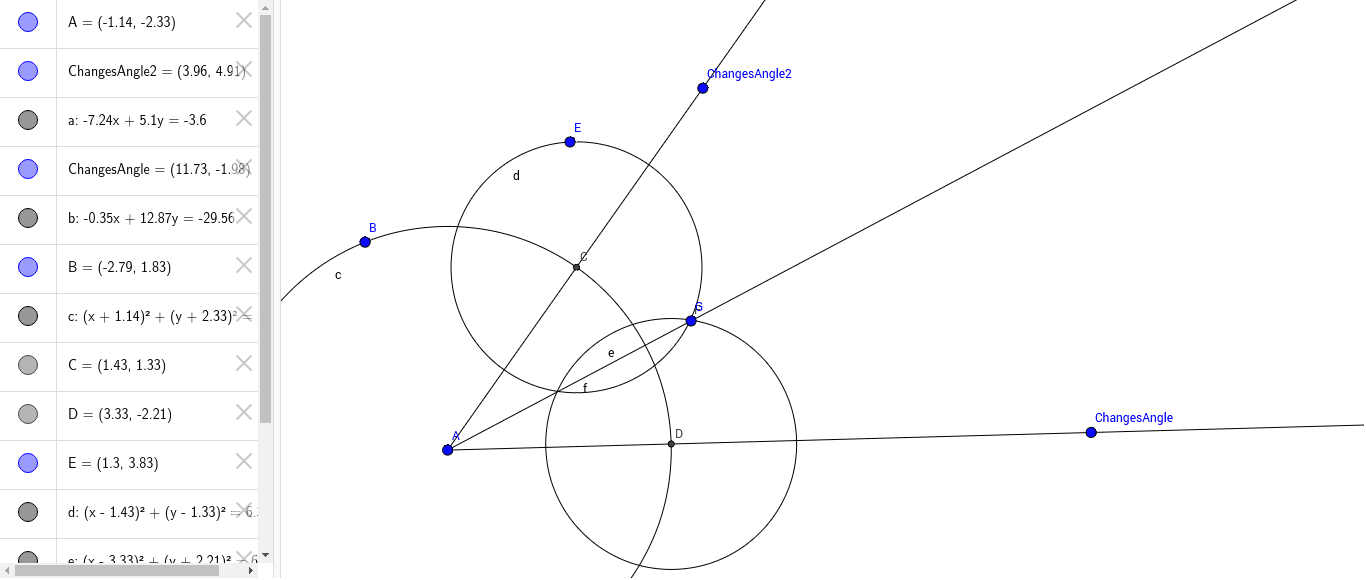 Start, Bisect an angle – GeoGebra