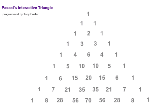 Patterns in Pascal's Triangle – GeoGebra