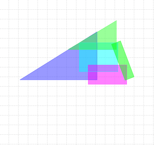 Triangle Paradox (Missing square puzzle) – GeoGebra