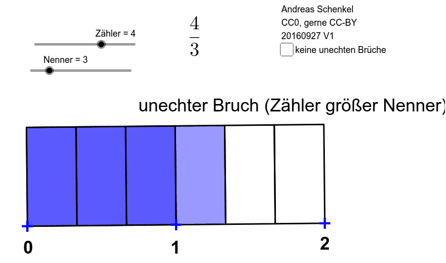 Bruch an Rechteck visualisieren – GeoGebra