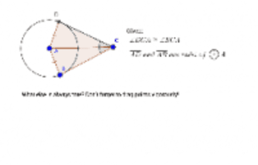 Radii, shared side, congruent angle – GeoGebra
