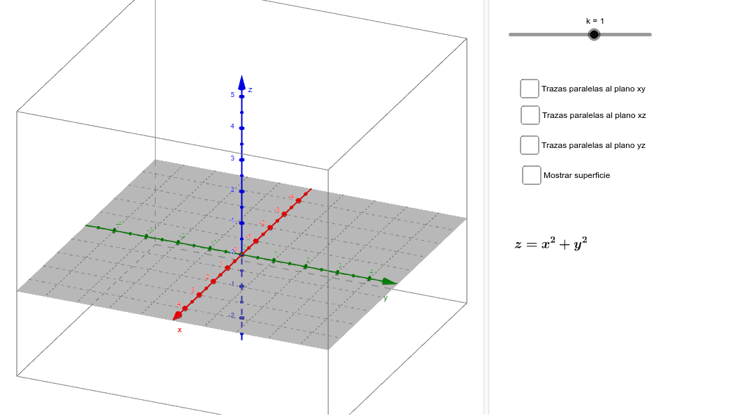 paraboloide a partir de sus trazas – GeoGebra
