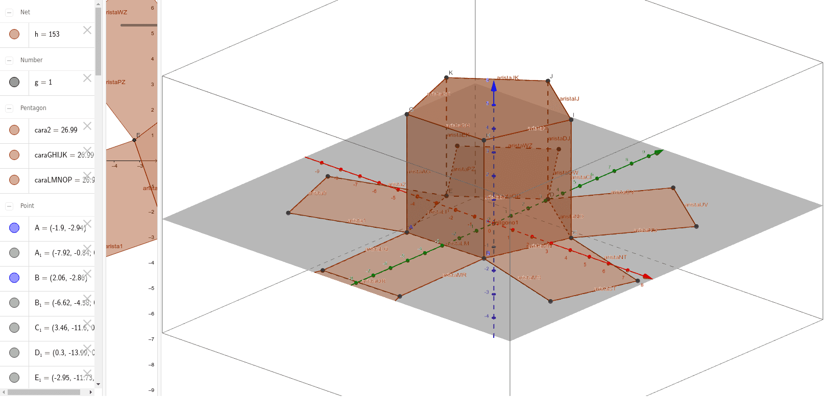 Prisma pentagonal – GeoGebra