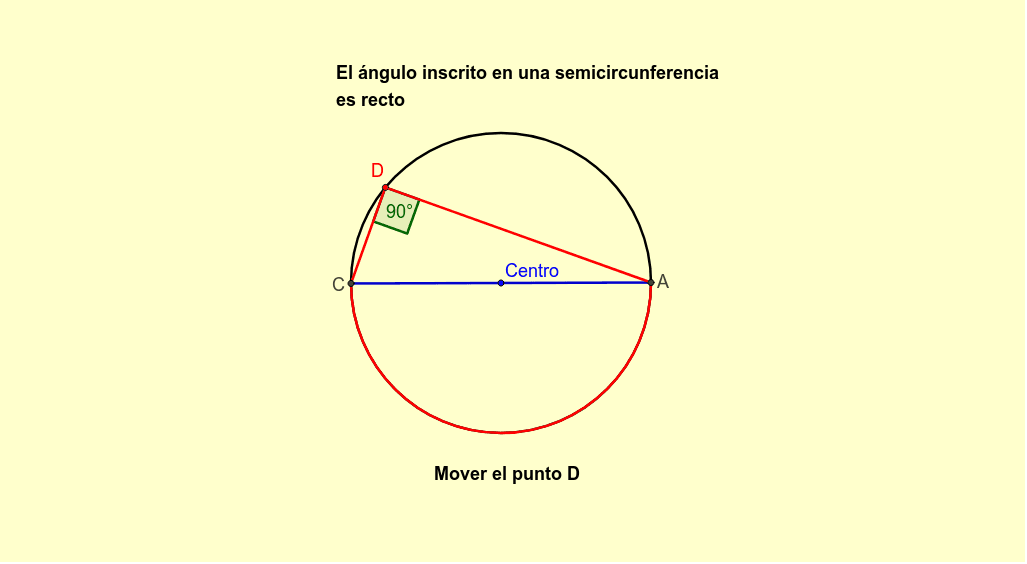 Ángulo inscrito en una semicircunferencia – GeoGebra