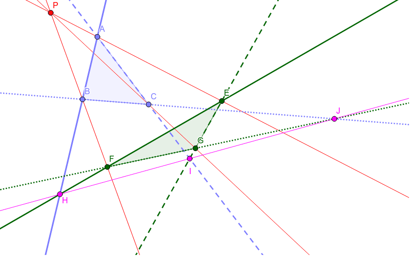 Desargues' Theorem in 2D and 3D – GeoGebra