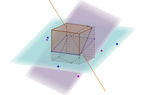 Intersection entre un cube et deux plans – GeoGebra