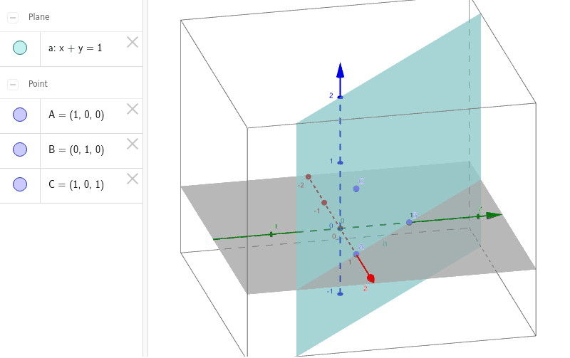 x+y=1 in R^3 – GeoGebra