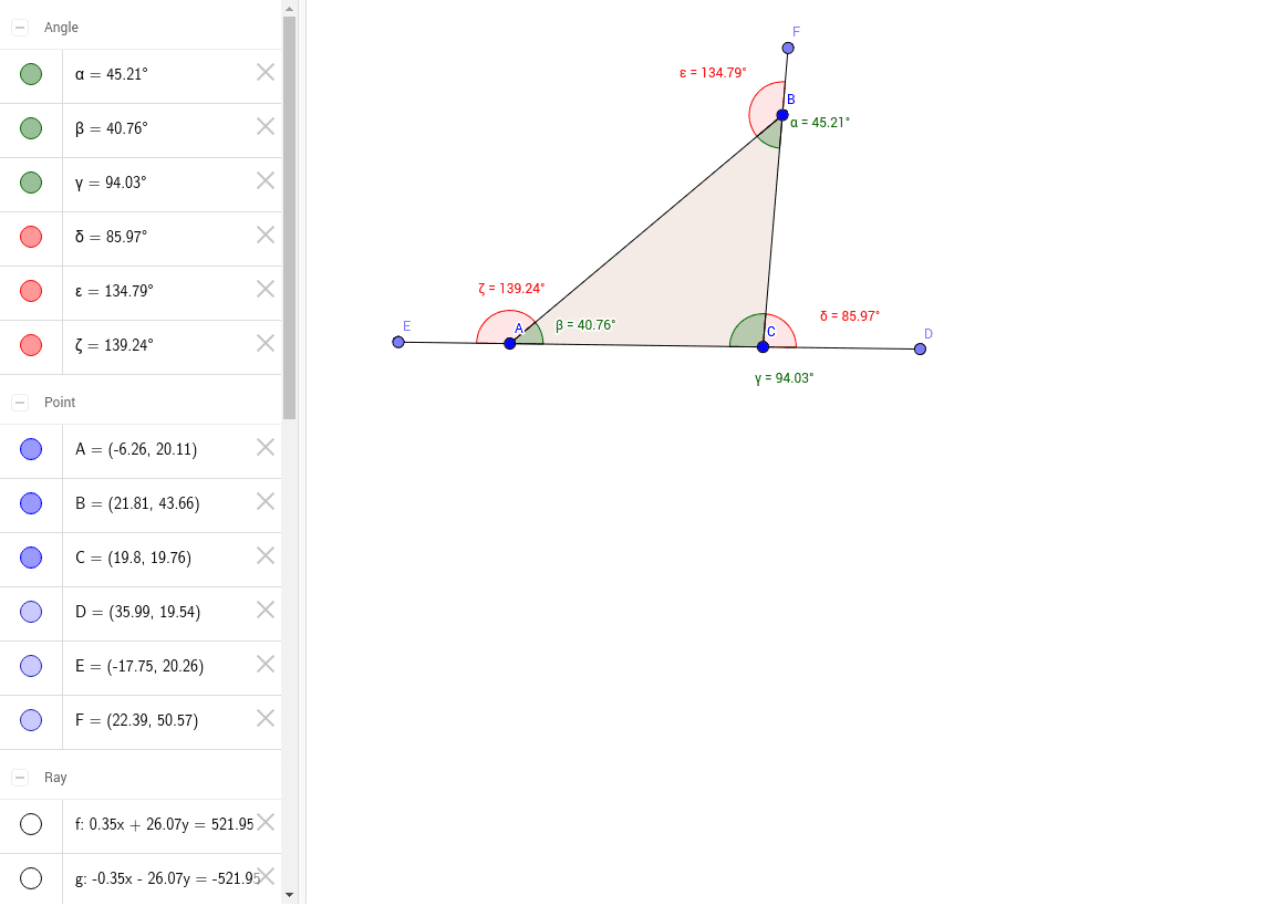 exterior angle of triangle demo – GeoGebra