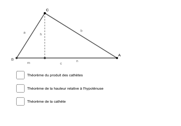 Relations métriques dans le triangle rectangle – GeoGebra