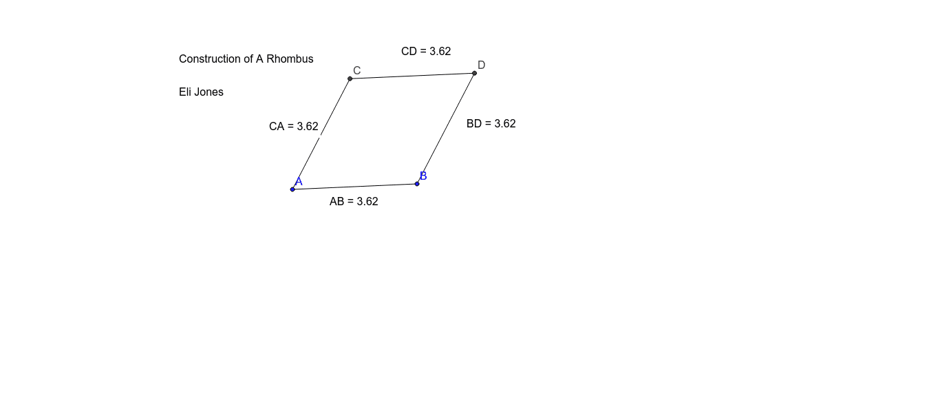 Construction of A Rhombus – GeoGebra