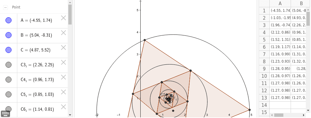 Nagel'scher Punkt Iteration – GeoGebra