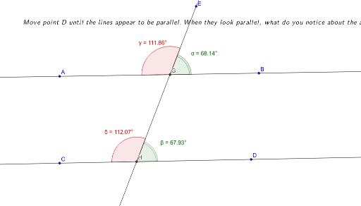 Corresponding Angle Postulate – GeoGebra