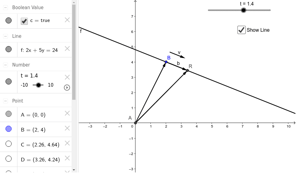 Vector Equation of a Line – GeoGebra