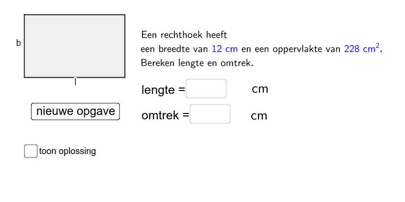 afmetingen van een rechthoek – GeoGebra