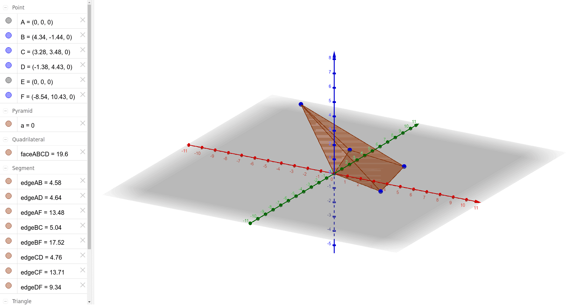 Oblique pyramid – GeoGebra