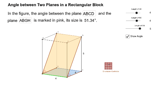 Angle between Plane and Plane – GeoGebra
