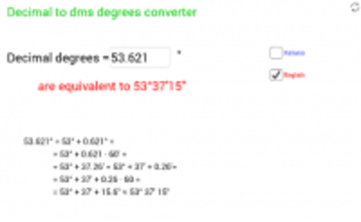Decimal → dms converter - Decimale → Sessagesimale – GeoGebra