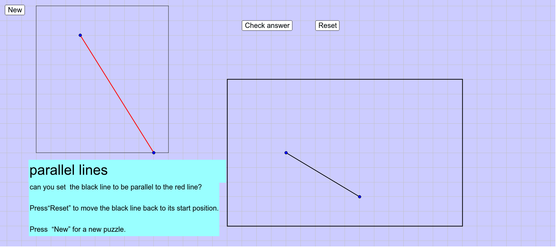 Parallel Line Puzzle – GeoGebra
