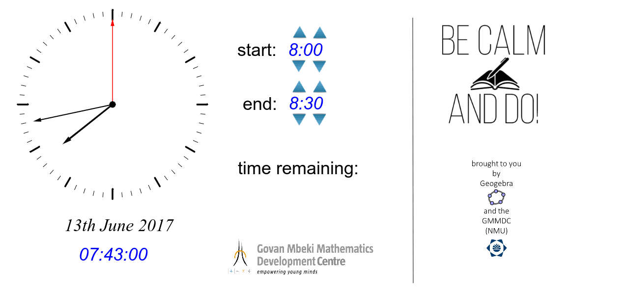Examination Clock – GeoGebra
