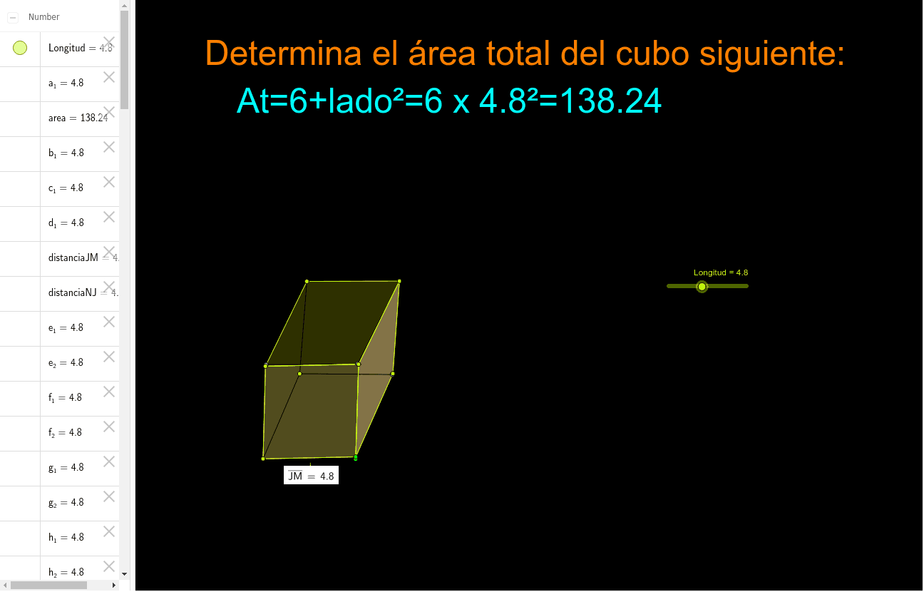 Determinando el área de un cubo – GeoGebra