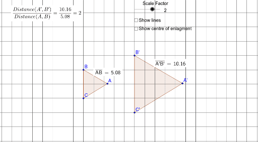 Enlargement and the scale factor – GeoGebra