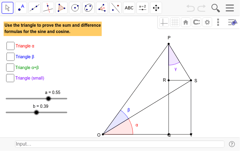 Sum and difference formulas – GeoGebra