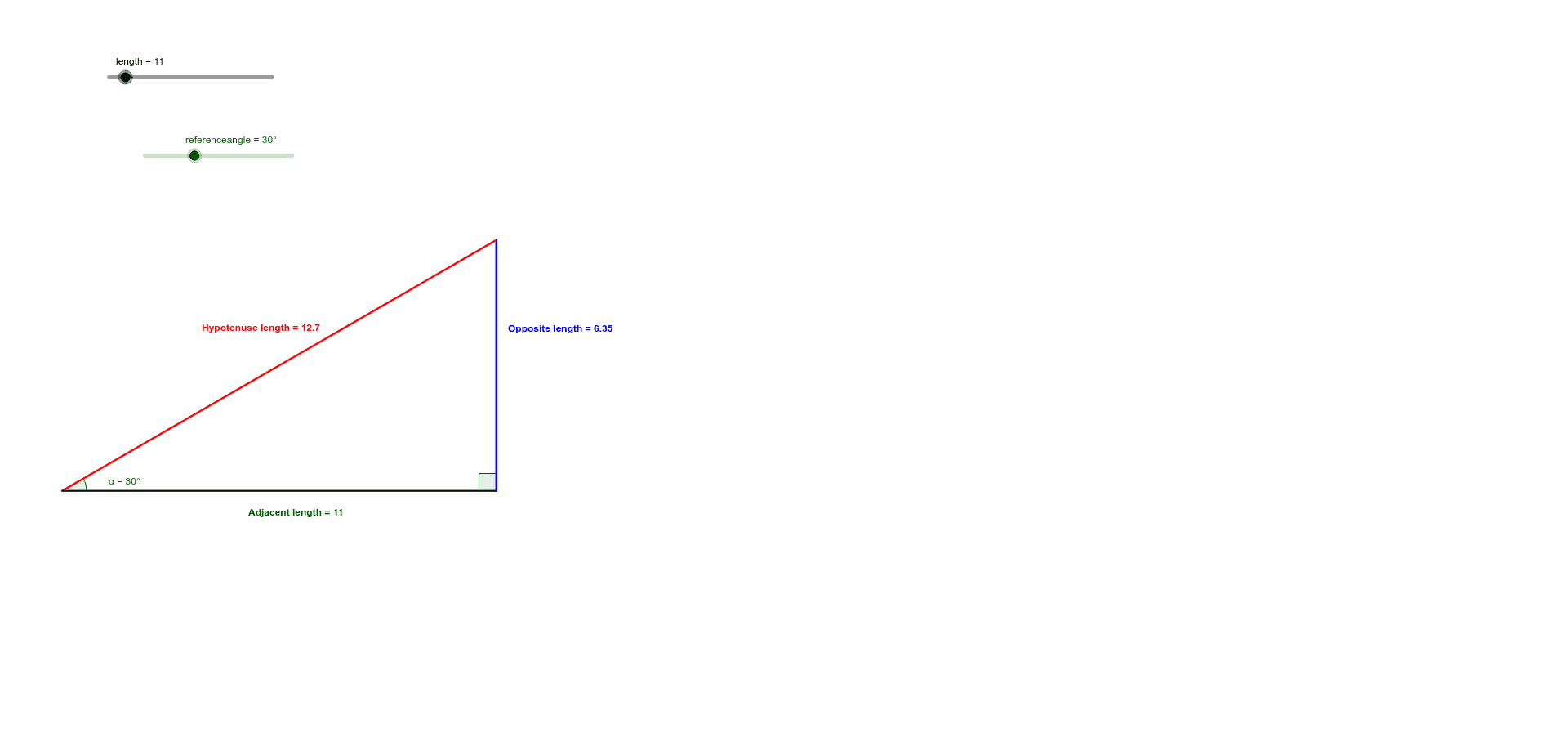 Trig Triangle with Side Lengths – GeoGebra