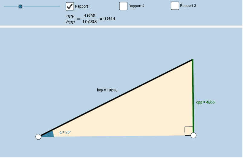 Introduction à la trigonométrie du triangle rectangle – GeoGebra