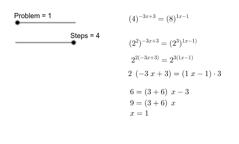 Exponent Problems – GeoGebra