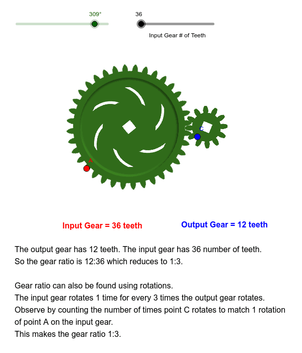 Gear Ratios – GeoGebra
