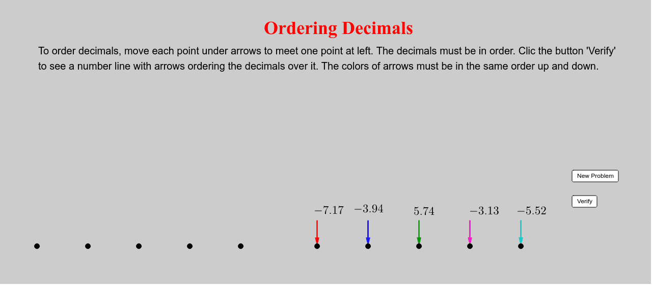 Ordering Decimals – GeoGebra
