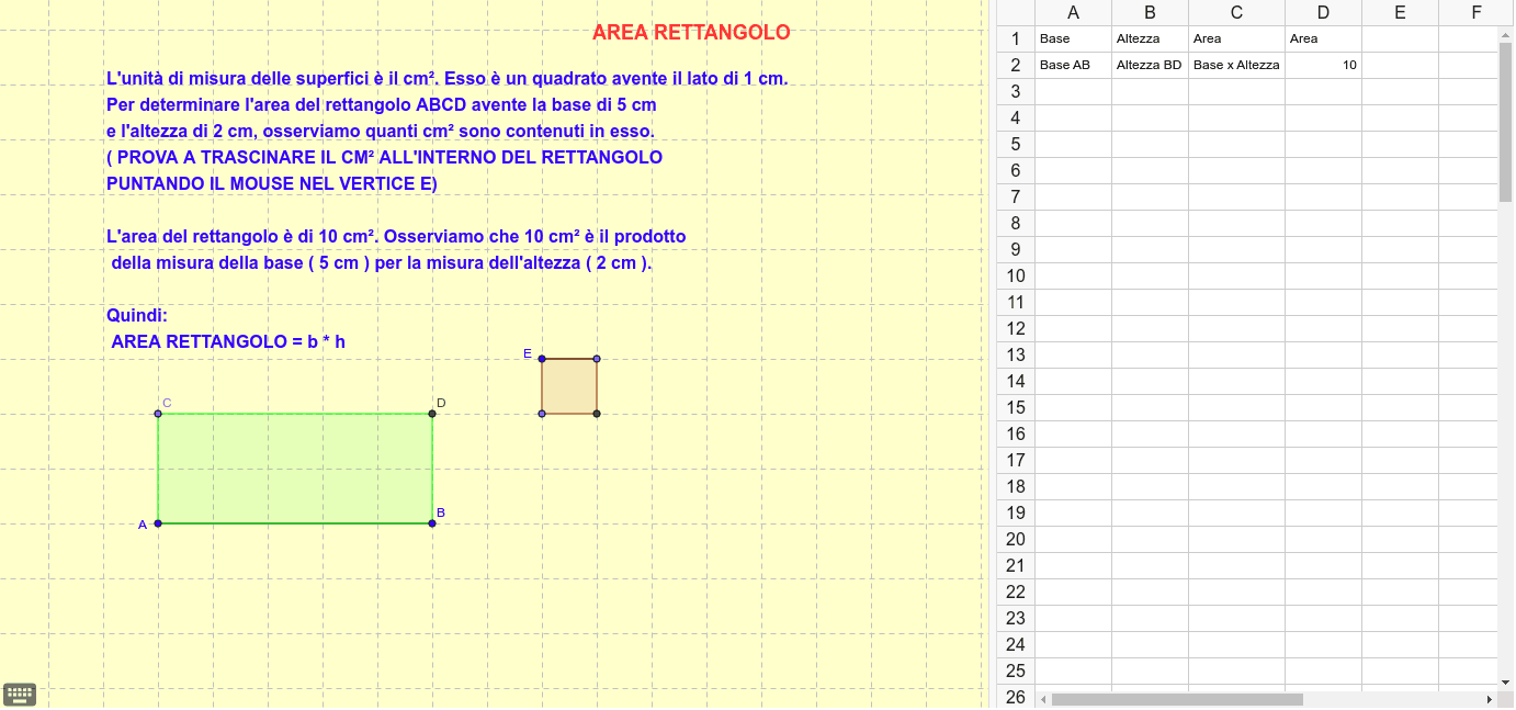 Area del rettangolo – GeoGebra