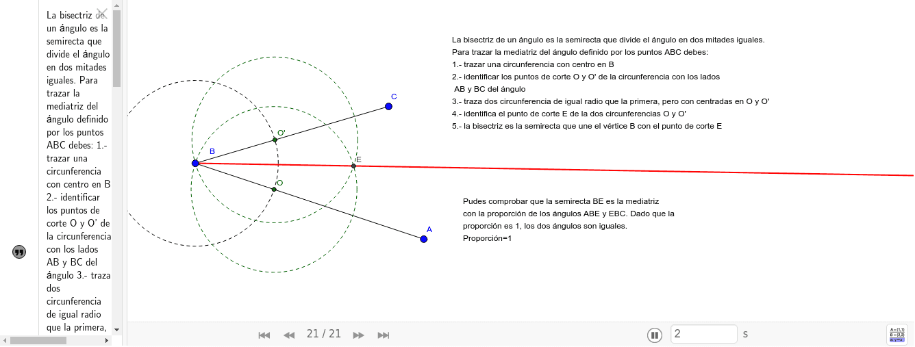 Bisectriz de un ángulo – GeoGebra