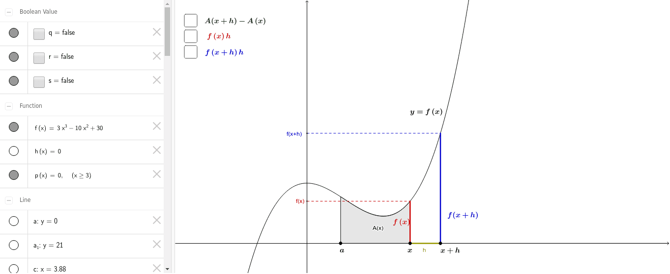 Calculus'un Temel Teoremi (İntegral) – GeoGebra
