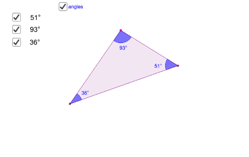 angles in a triangle (matching 1) – GeoGebra